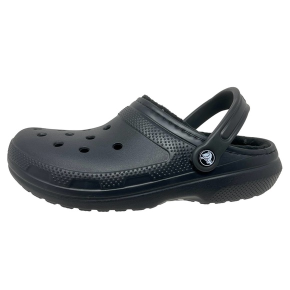 CROCS | Shoes | Crocs Classic Fuzzy Lined Clogs Womens 9 Mens 7 Black ...